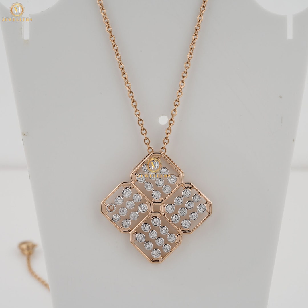 0.49ct. Round Diamond Pendant, Lab-grown Diamond , 14k Rose Gold ...