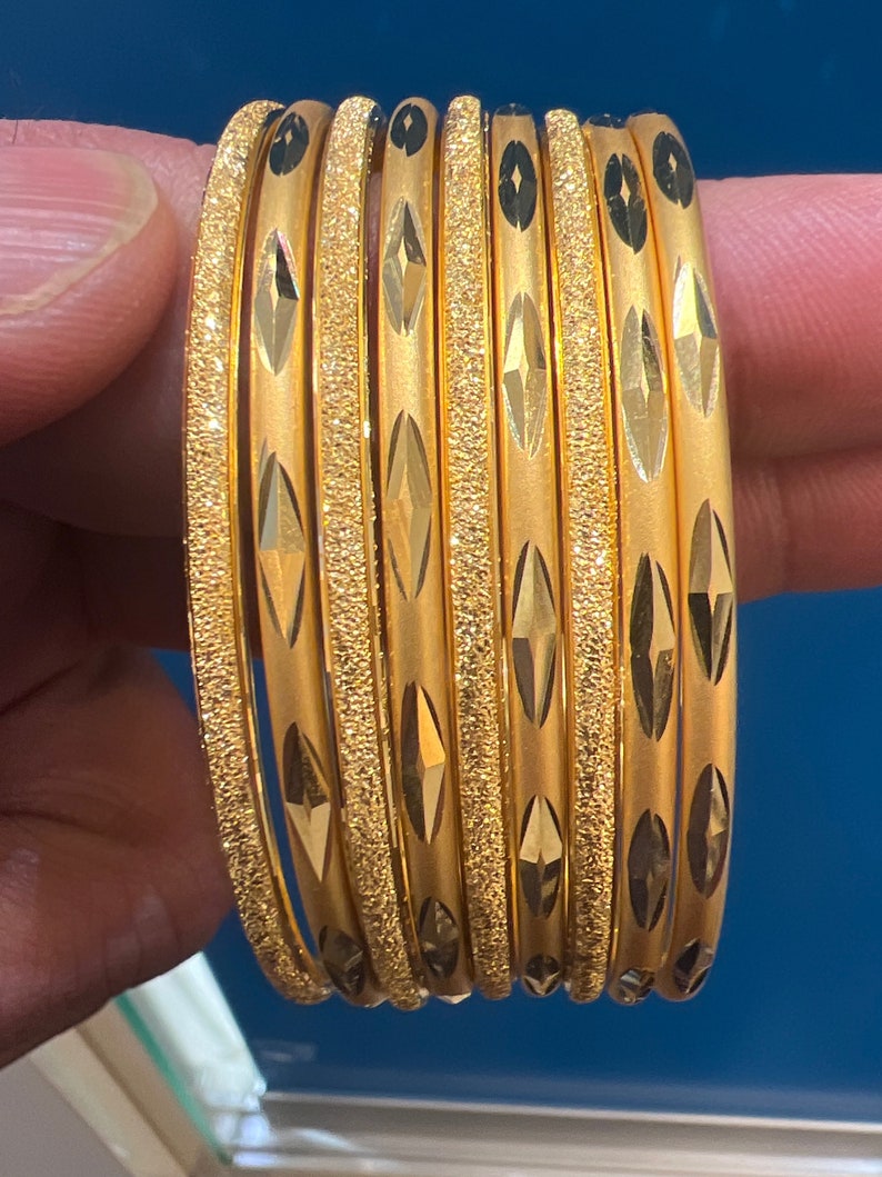 22K GOLD BANGLE SET - Etsy
