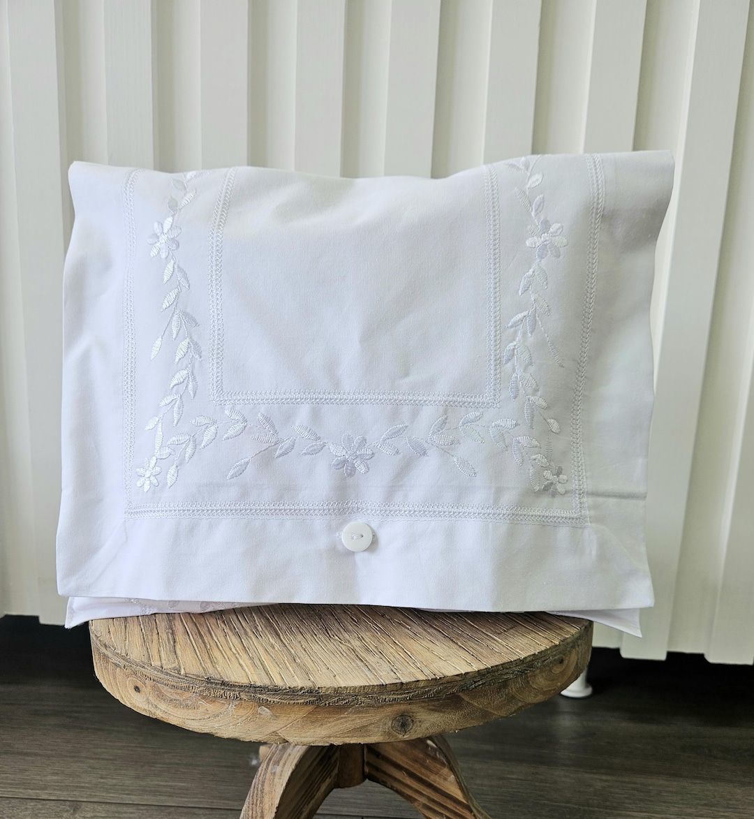 Floral Embroidered Temple Envelope: Cotton Garden Design - Etsy