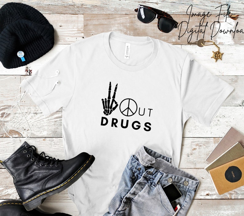 Peace Out Drugs Svg Drug Free Svg Say No to Drugs Svg - Etsy