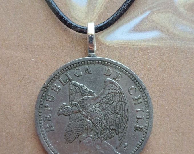 Latin America Chile Vulture Coin Necklace, Gifts, Foreign Coin Jewelry ...