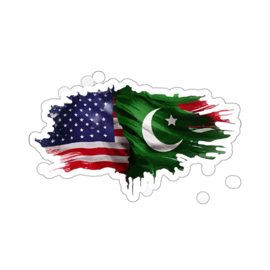 USA Pakistan Flag Design Kiss Cut Stickers Patriotic American Pakistani ...
