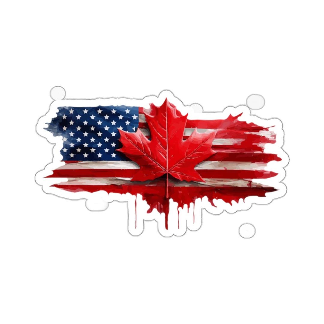 USA Canada Flag Sticker: Patriotic Laptop Decal - Etsy