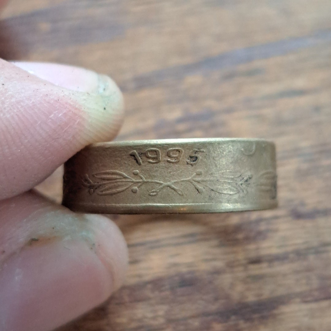 Chile Coin Ring: Wreath Design, Foreign Coin Jewelry - Etsy