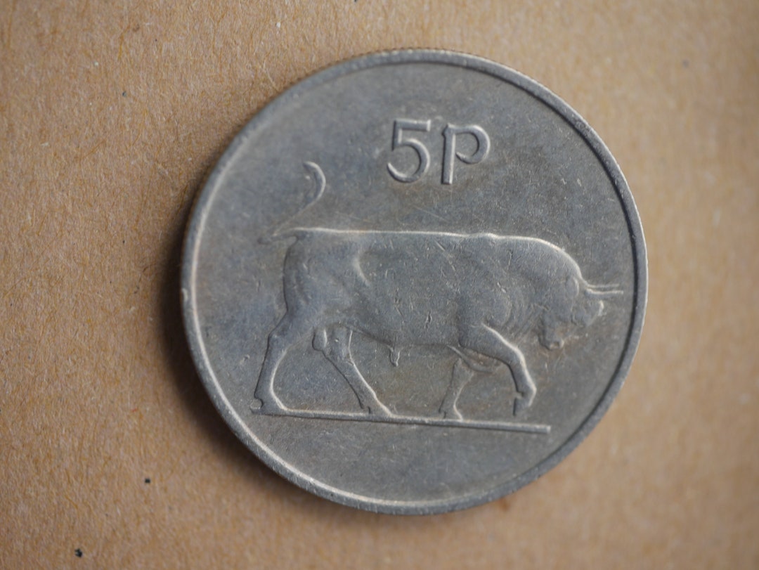 Irish Bull Coin Pin, Genuine Foreign Coins Brooch Lapel Pin From ...