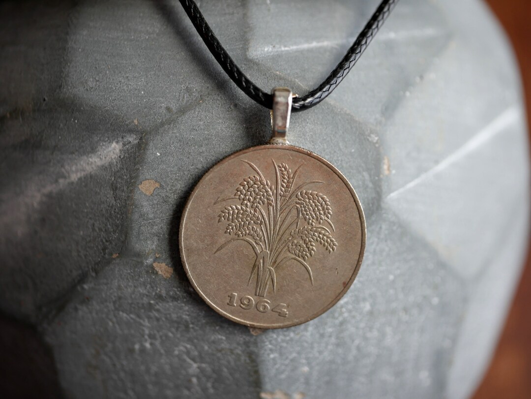 Vietnam Coin Necklace, Vietnamese Jewelry, Bamboo Pendant, Vietnam ...
