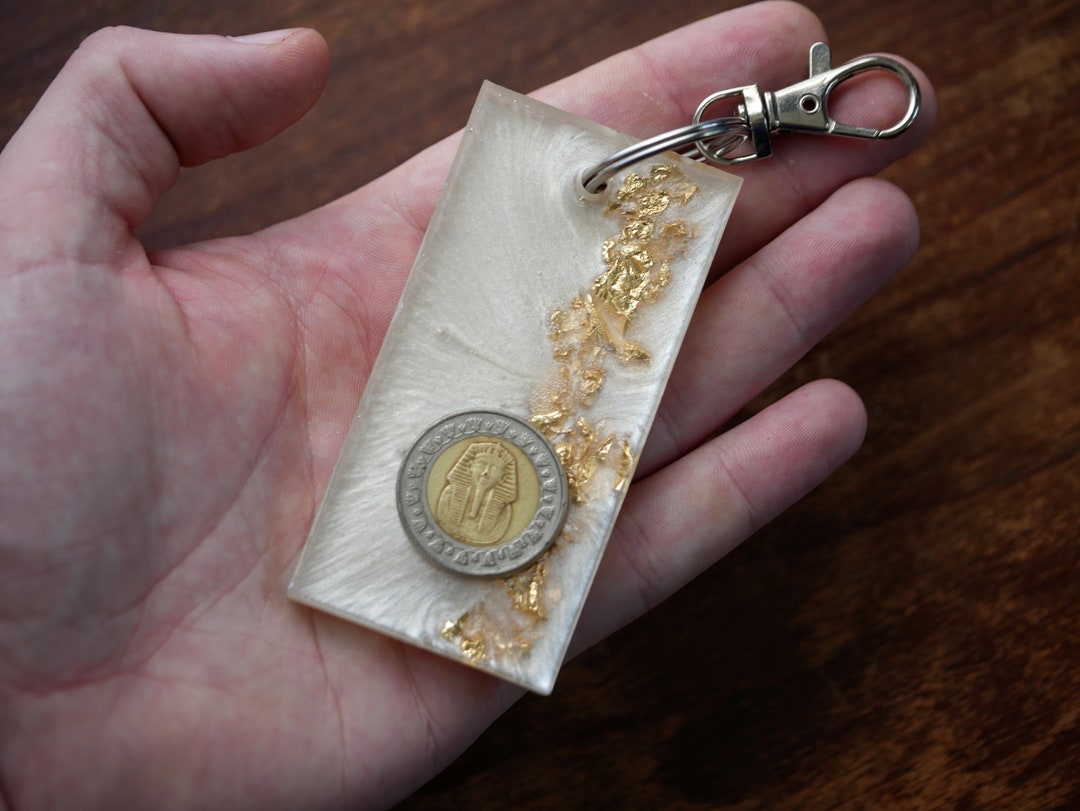 Egyptian Coin Keychain: Genuine Foreign Coin, King Tut Artifact - Etsy