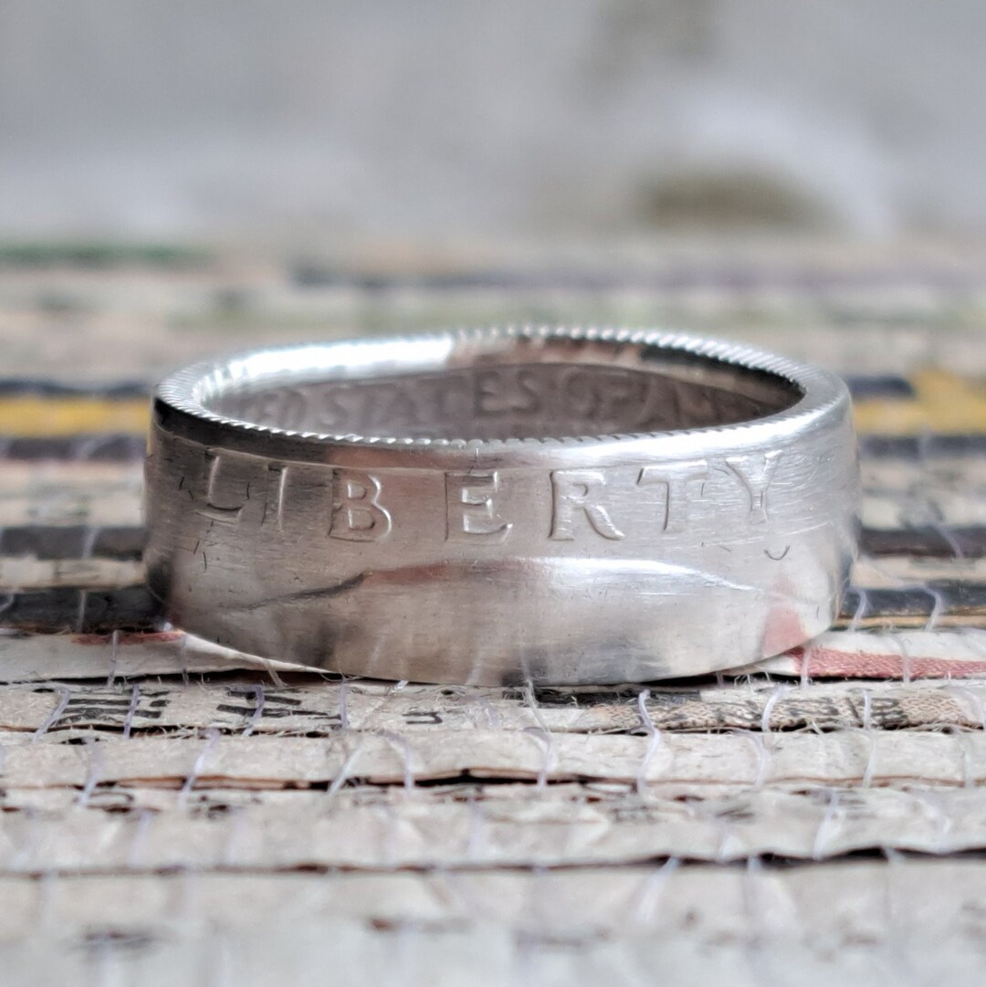 Silver Quarter Coin Ring: USA Patriotic Band - Etsy