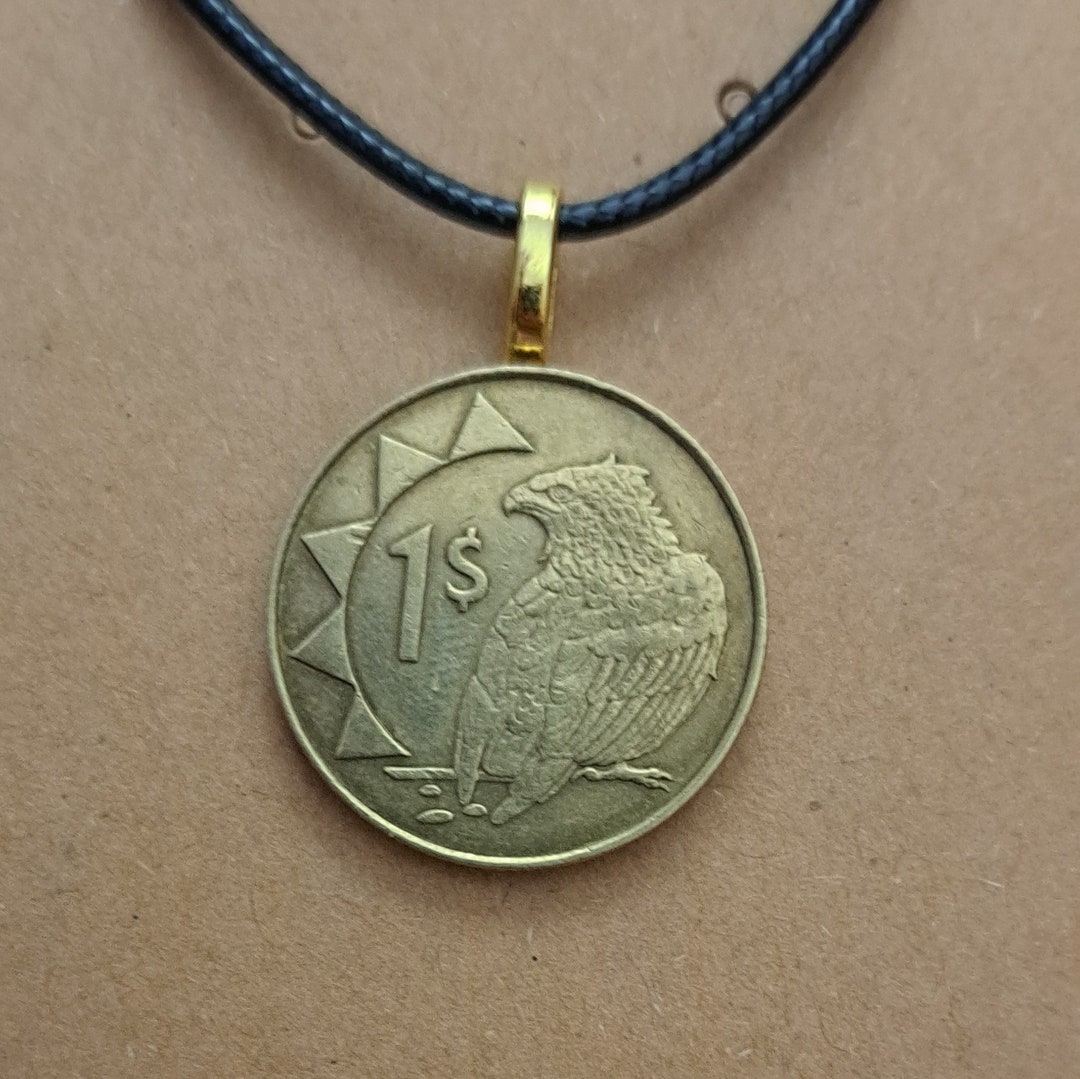 African Namibia Coin Necklace, Necklace Made With Namibian Coin From ...