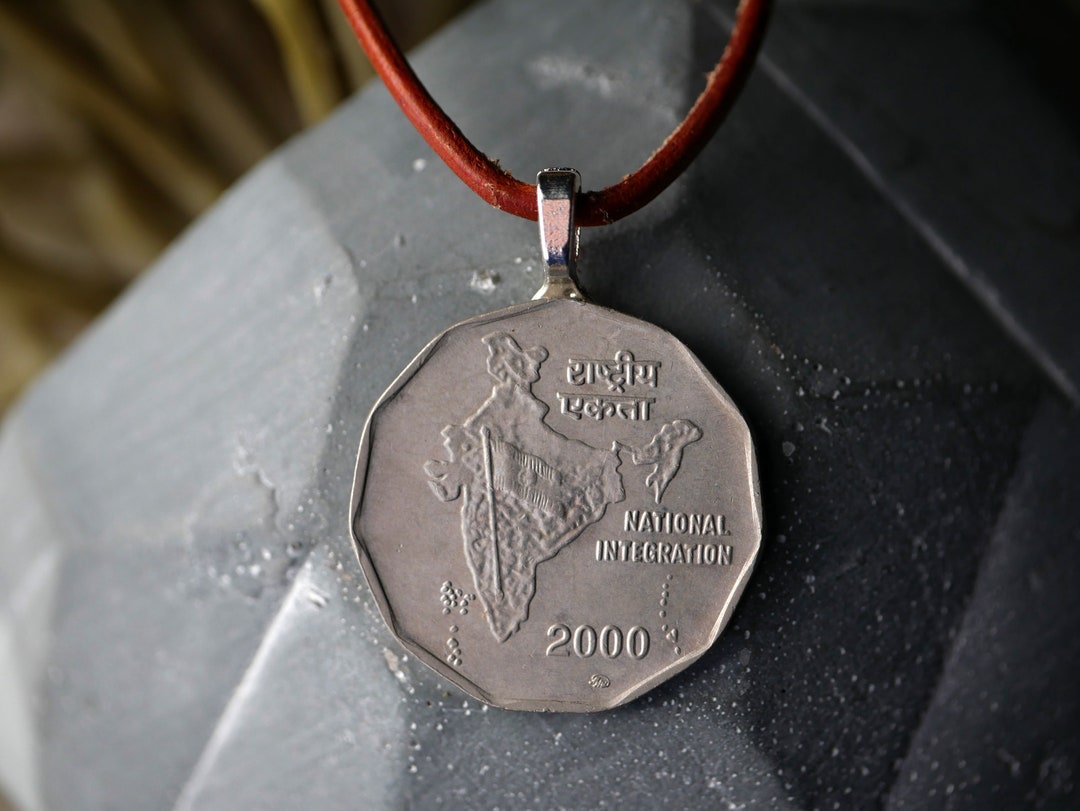 India Map Coin Necklace, Indian Jewelry, Indian Necklaces, Map Pendant ...