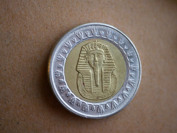 Egyptian Coin Pin Genuine Foreign Coin Pharaoh Death Mask - Etsy