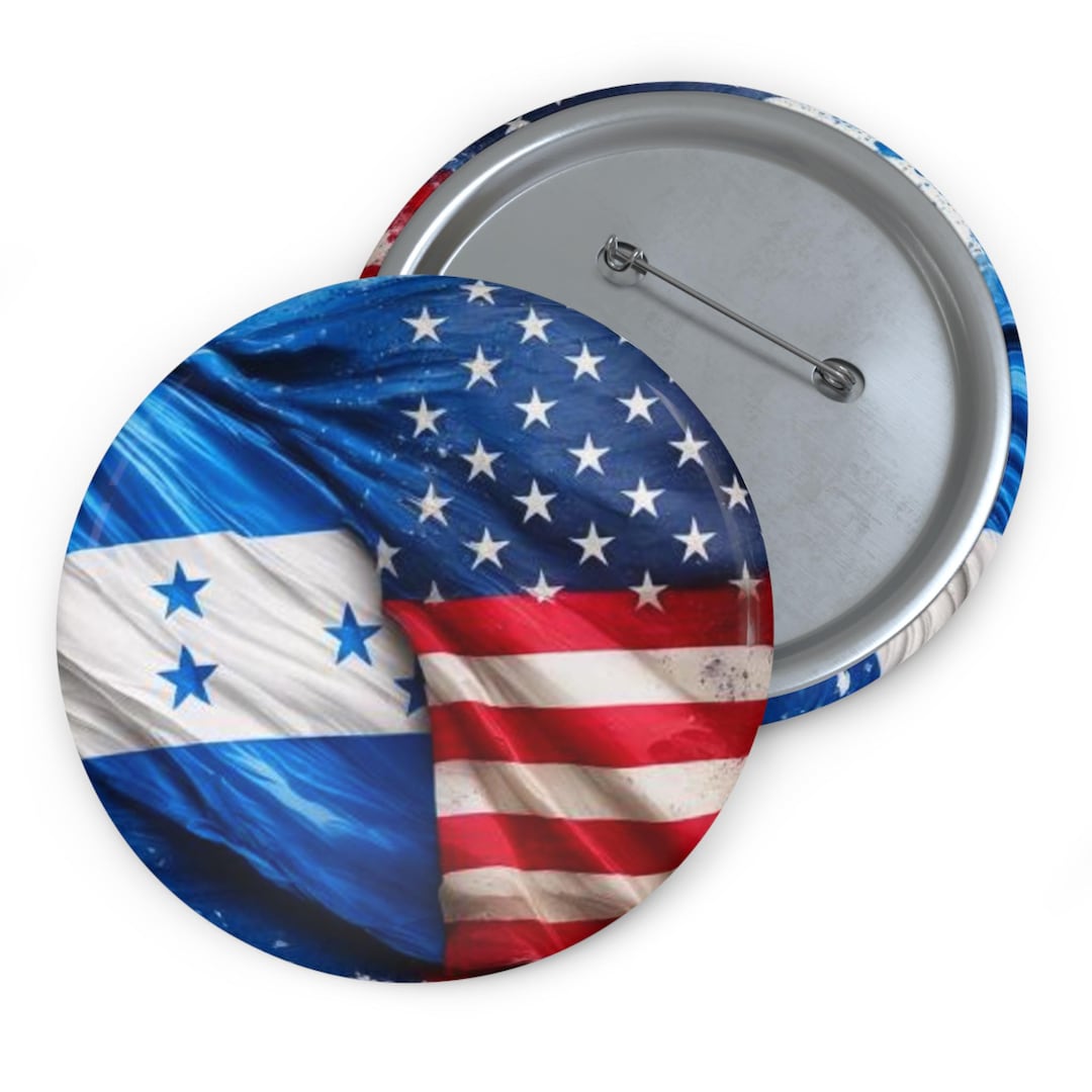 USA Honduras Flags Design Pin Buttons American Honduran Heritage Gift ...
