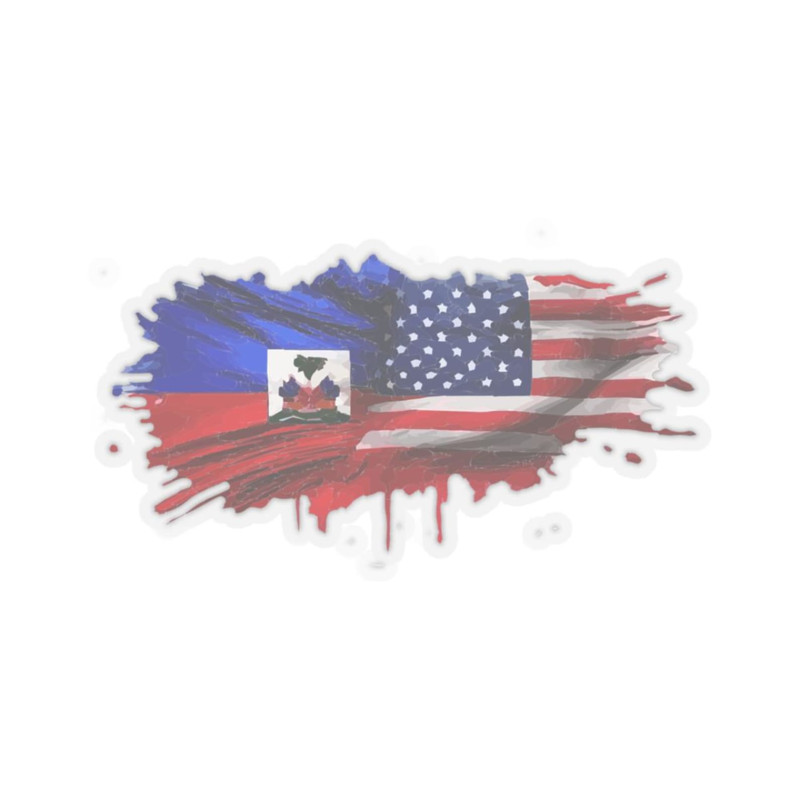 USA Haiti Flag Sticker: Patriotic Haitian American Gift - Etsy