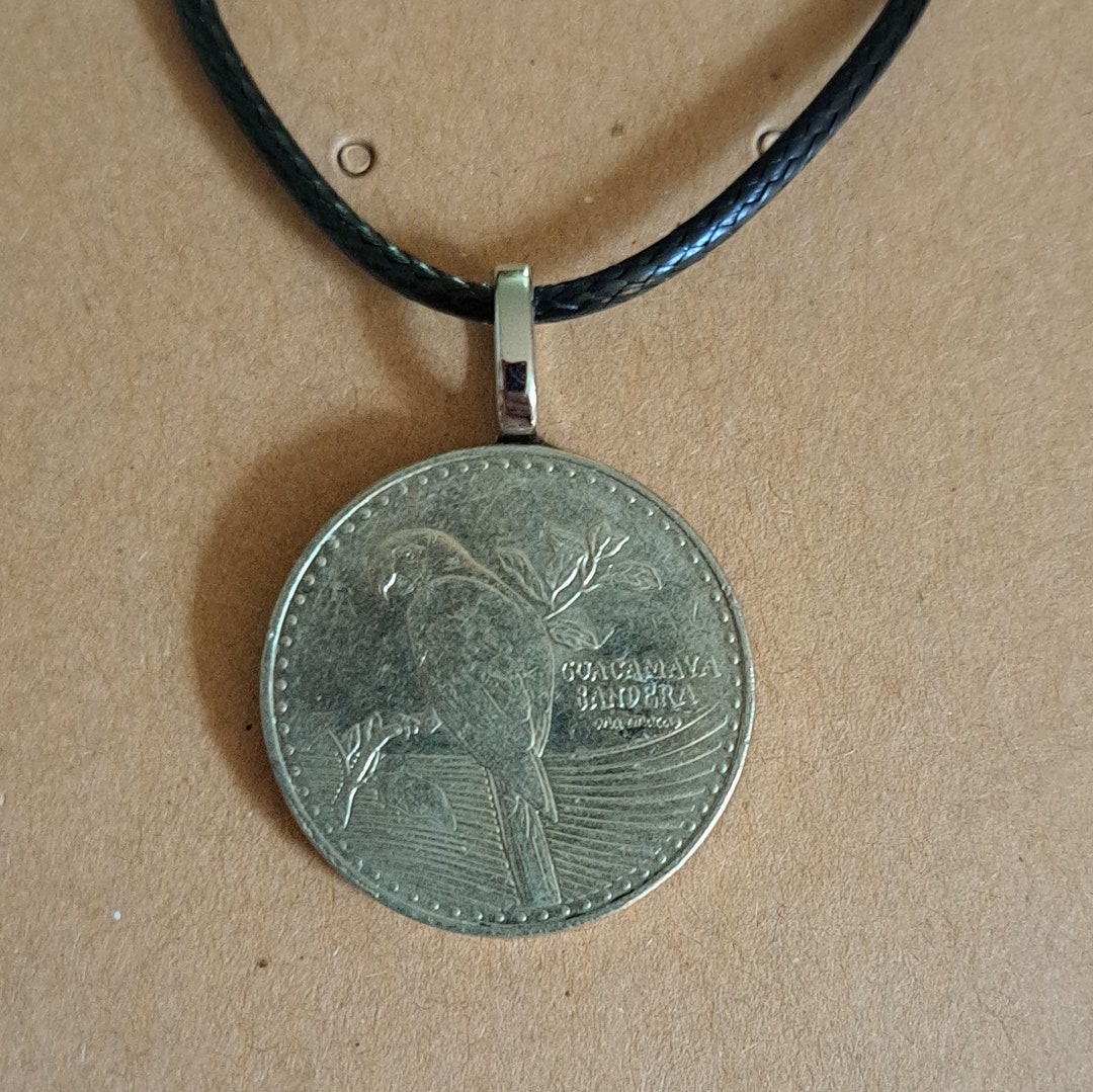 Columbia Parrot Coin Necklace Made With Genuine Columbian Foreign Coin ...
