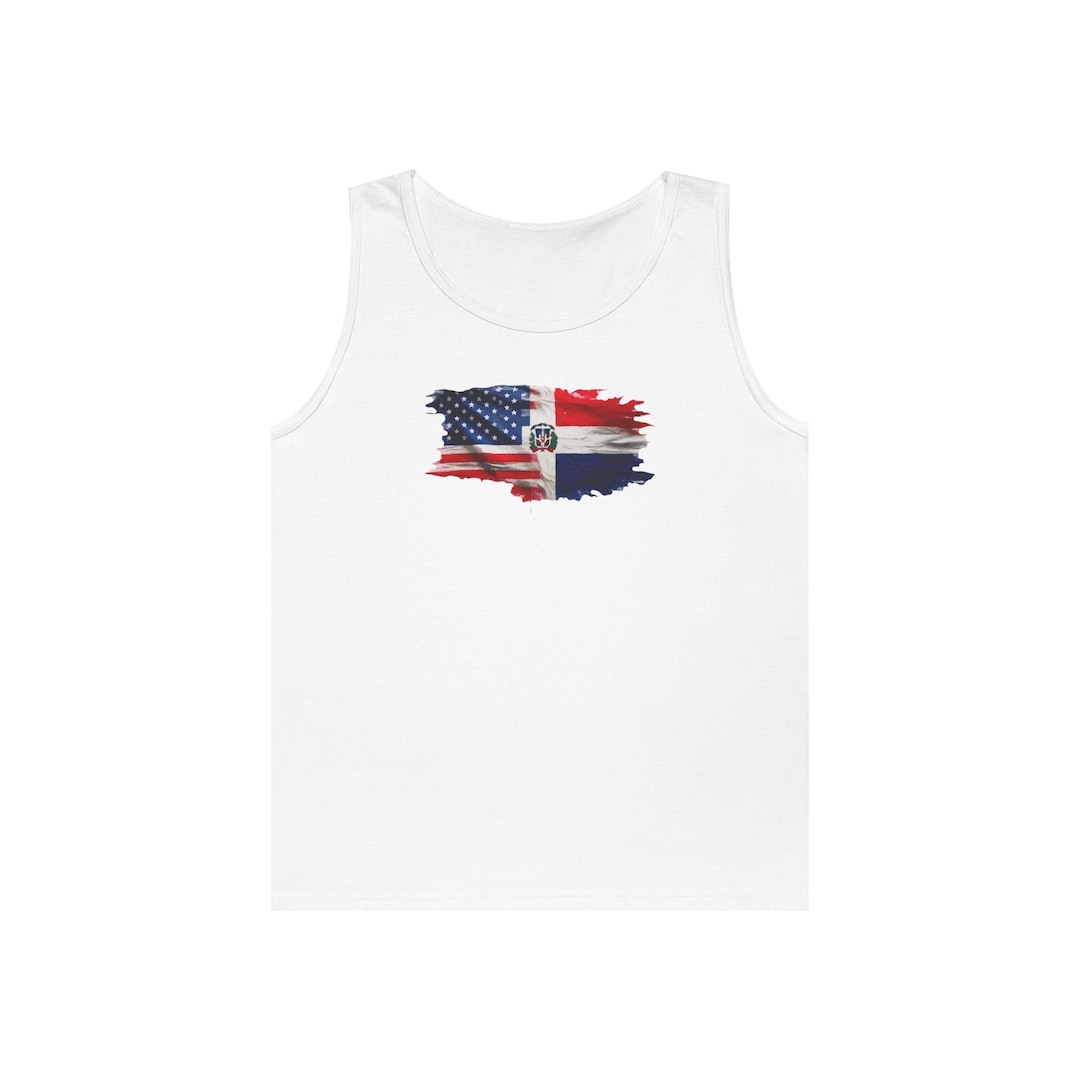 USA Dominican Republic Flag Design Unisex Heavy Cotton Tank Top ...