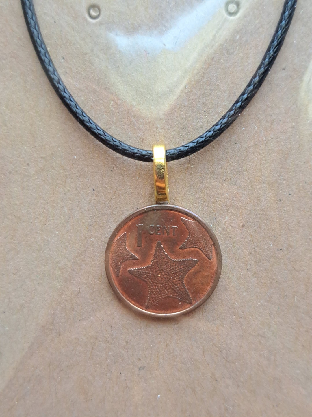Caribbean Bahamas Starfish Coin Necklace, Foreign Coin Jewelry ...