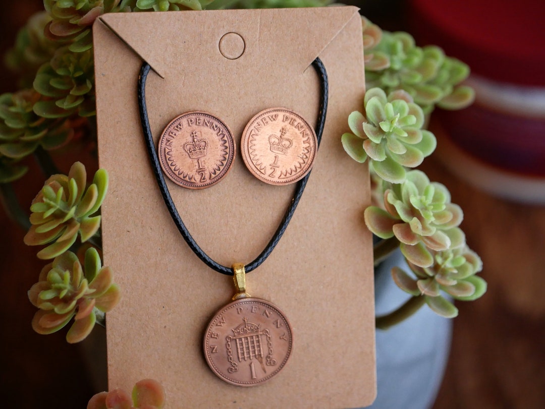 United Kingdom Jewelry Set, Genuine Foreign Coins From the UK Earrings ...