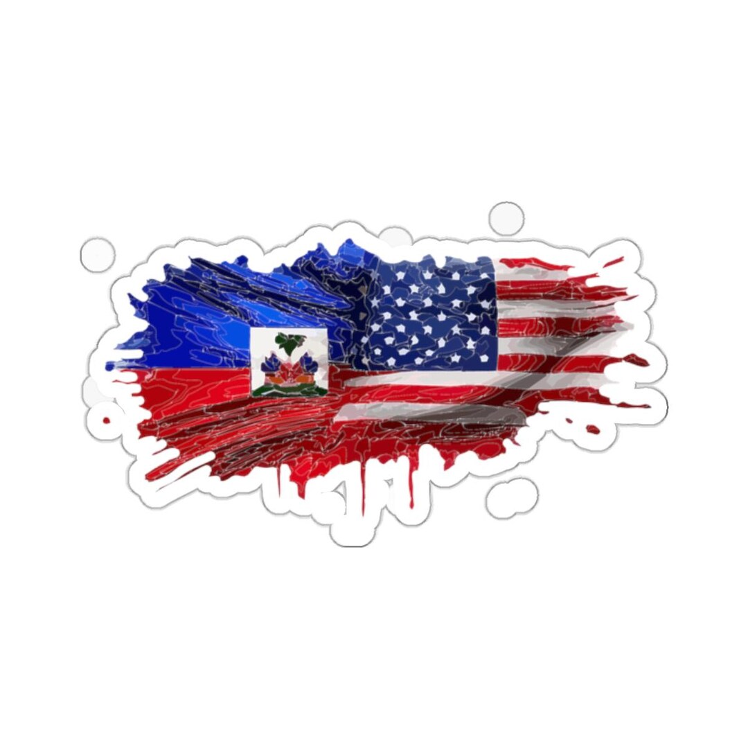 USA Haiti Flag Sticker: Patriotic Haitian American Gift - Etsy