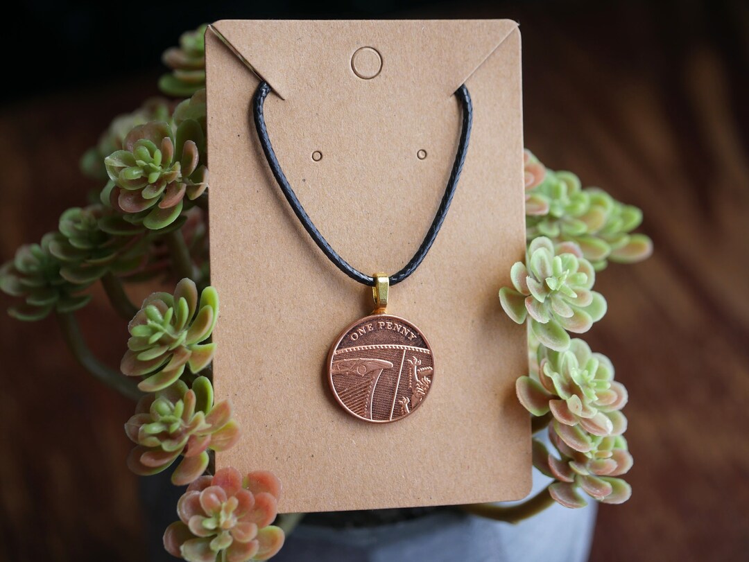 United Kingdom Shiny British Penny Necklace, English Coin Jewelry ...