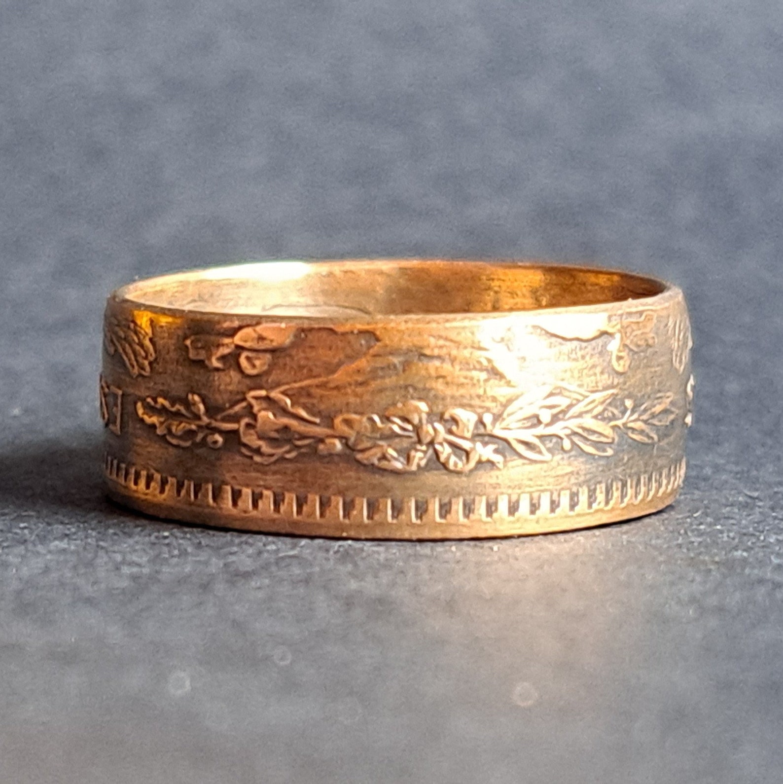 22k Gold Mexican Diez Pesos Coin Ring: Vintage Eagle Wedding Band - Etsy