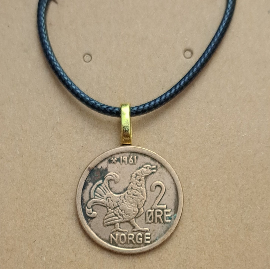 Norwegian Chicken Coin Necklace: Genuine Norway Coin, 20" Cord - Etsy