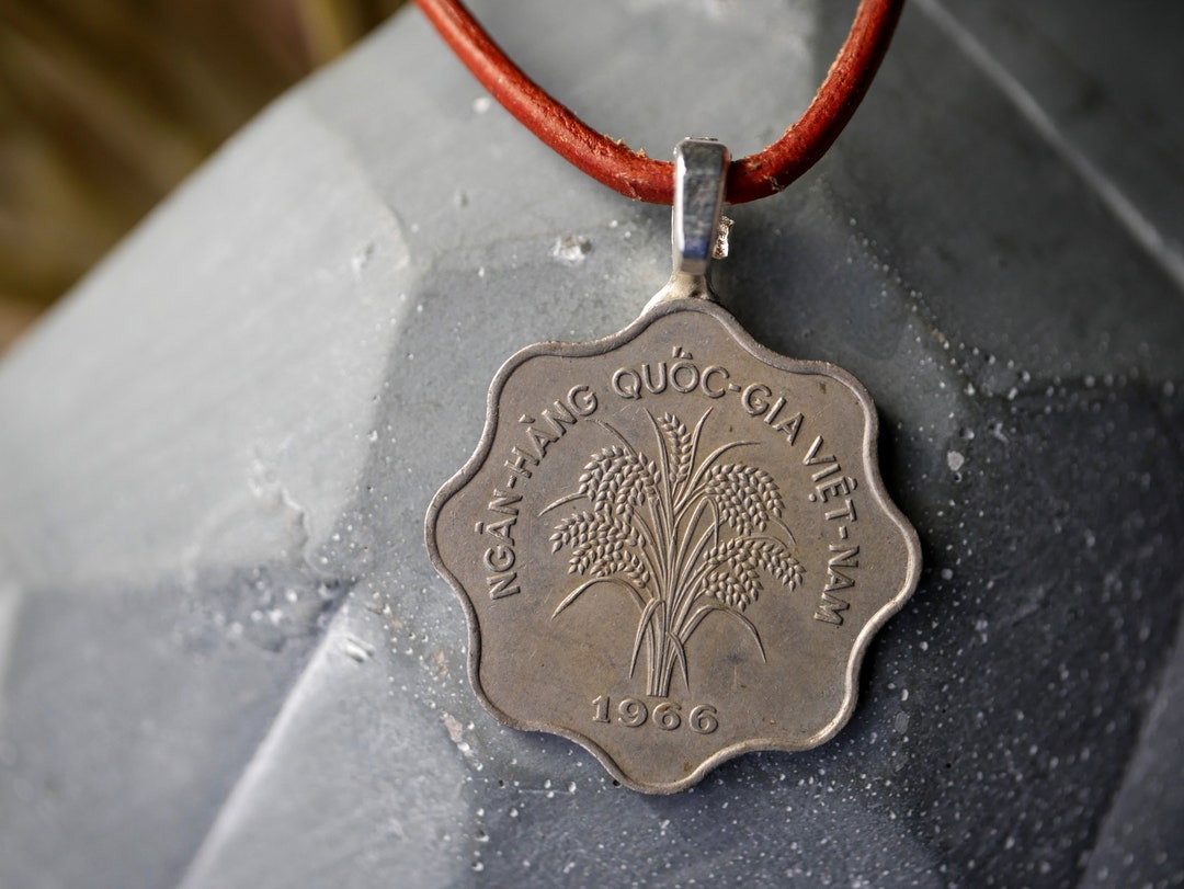 Vietnamese Bamboo Coin Necklace, Vietnam Gift, Vietnam Pendant, Bamboo ...