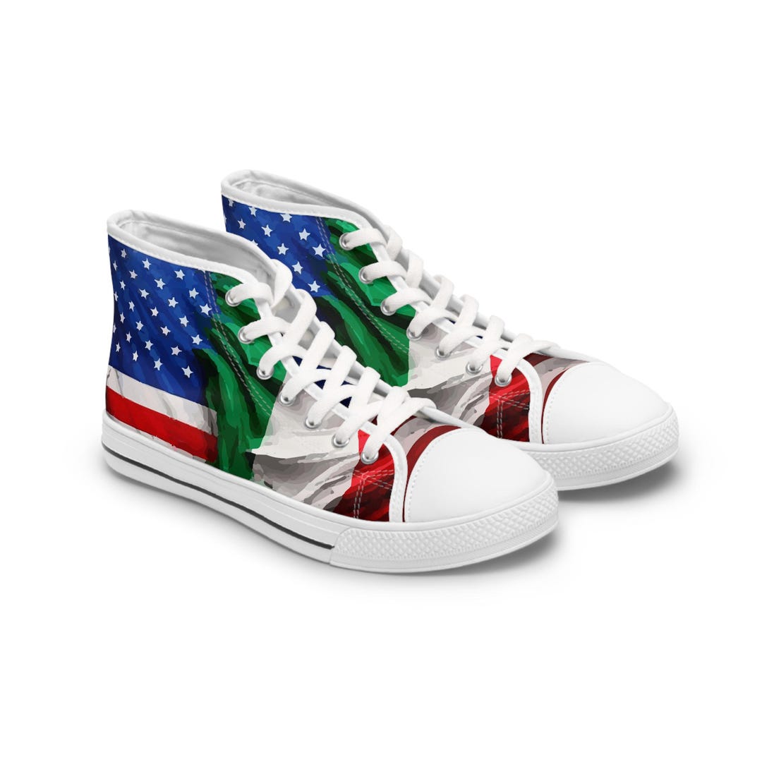 USA Italy Flag High Top Sneakers: Patriotic Festival Style - Etsy