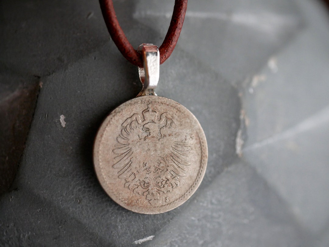 Germany Antique German Eagle Necklace, Foreign Coin Jewelry, German ...
