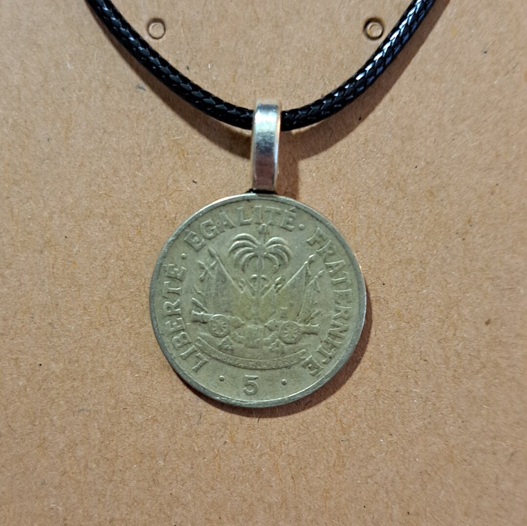 Haiti Coin Necklace Made With Genuine Hatian Foreign Coin Caribbean ...