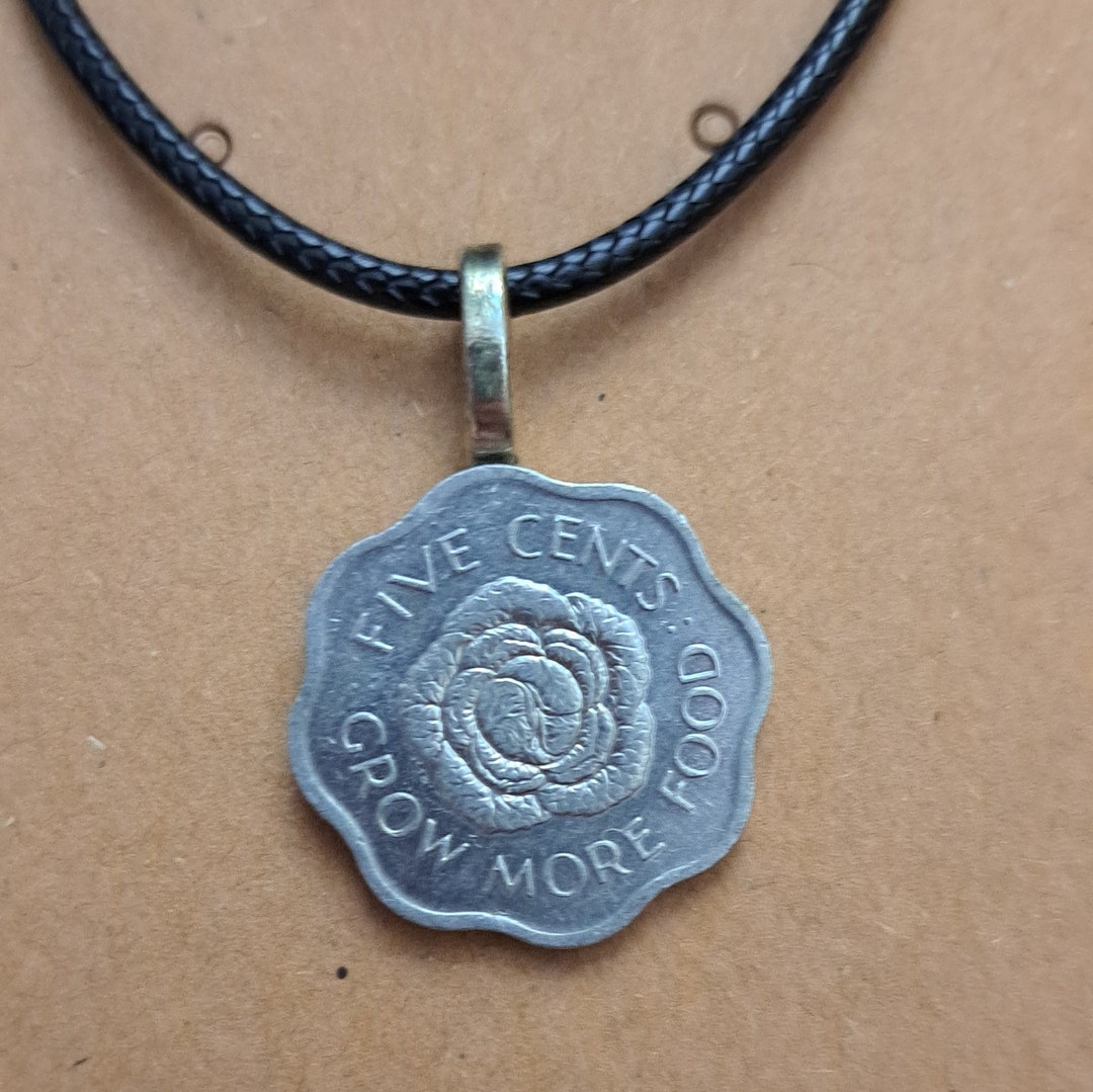 African Seychelles Cabbage Coin Necklace Made With Genuine Foreign Coin ...