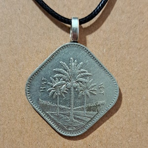 Middle East Iraq Palm Tree Coin Necklace Made With Genuine Iraqi ...