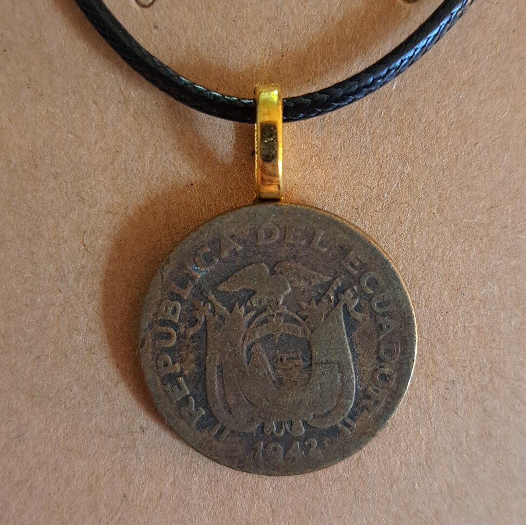 Ecuador Eagle Coin Necklace Made With Genuine Ecuadorian Foreign Coin ...