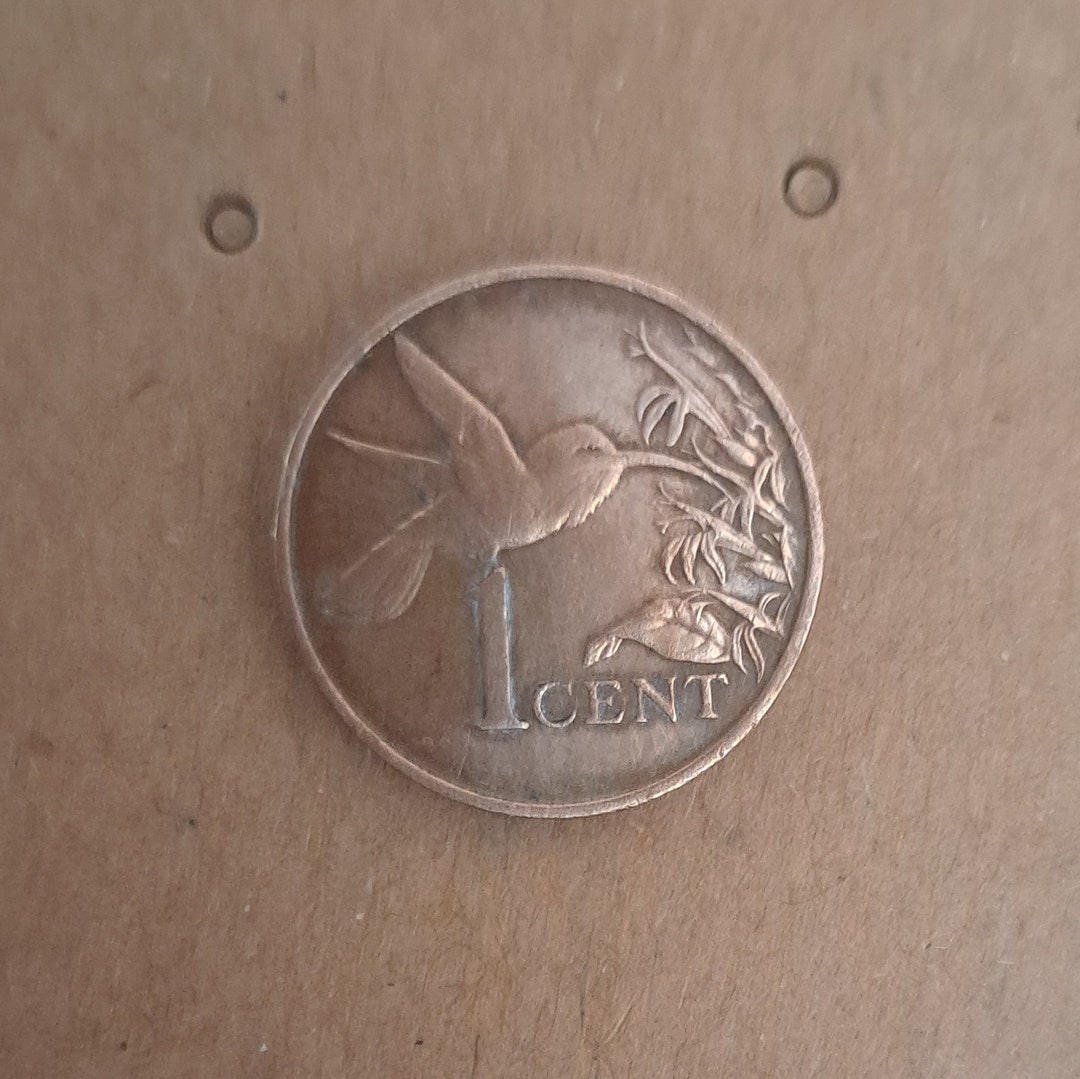 Trinidad and Tobago Coin Pin Hummingbird Penny Bird Garden Tropical ...