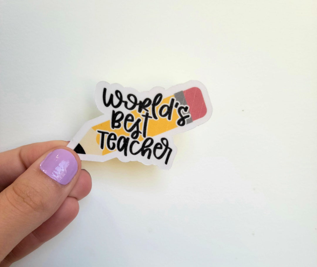 World's Best Teacher Sticker L Teacher Appreciation L - Etsy