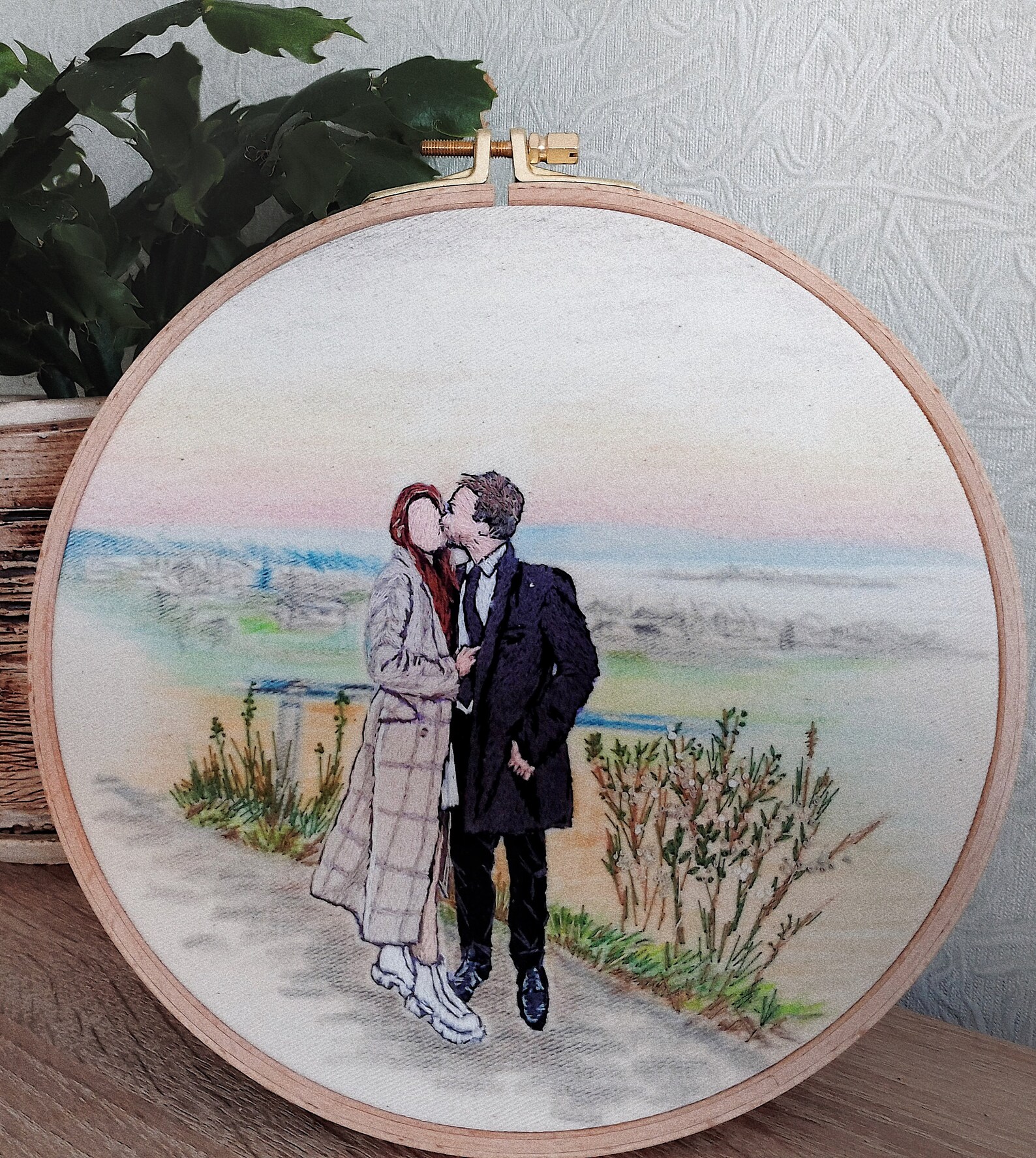 Custom Embroidery Family Portrait Hoop Art| House Embroidery Hoop ...