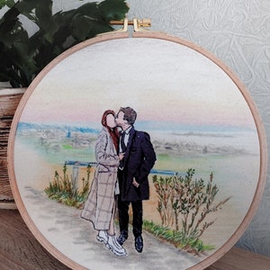 Custom Embroidery Family Portrait Hoop Art| House Embroidery Hoop ...