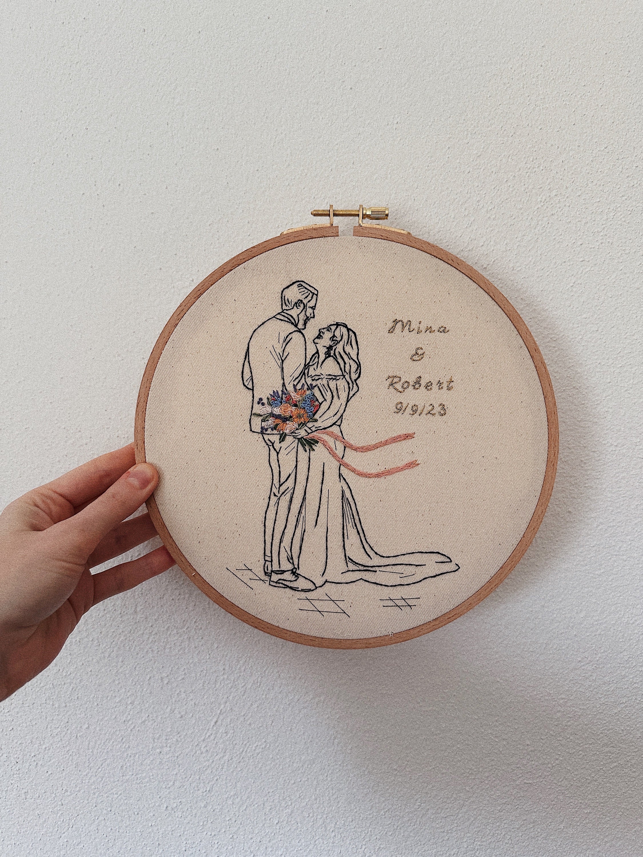 Custom Line Embroidery People Portrait From Photo Hoop Art ...