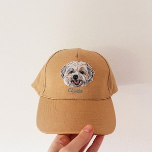 Dog Dad Baseball Hat With Dog Face Portrait| Custom Embroidery Pet ...