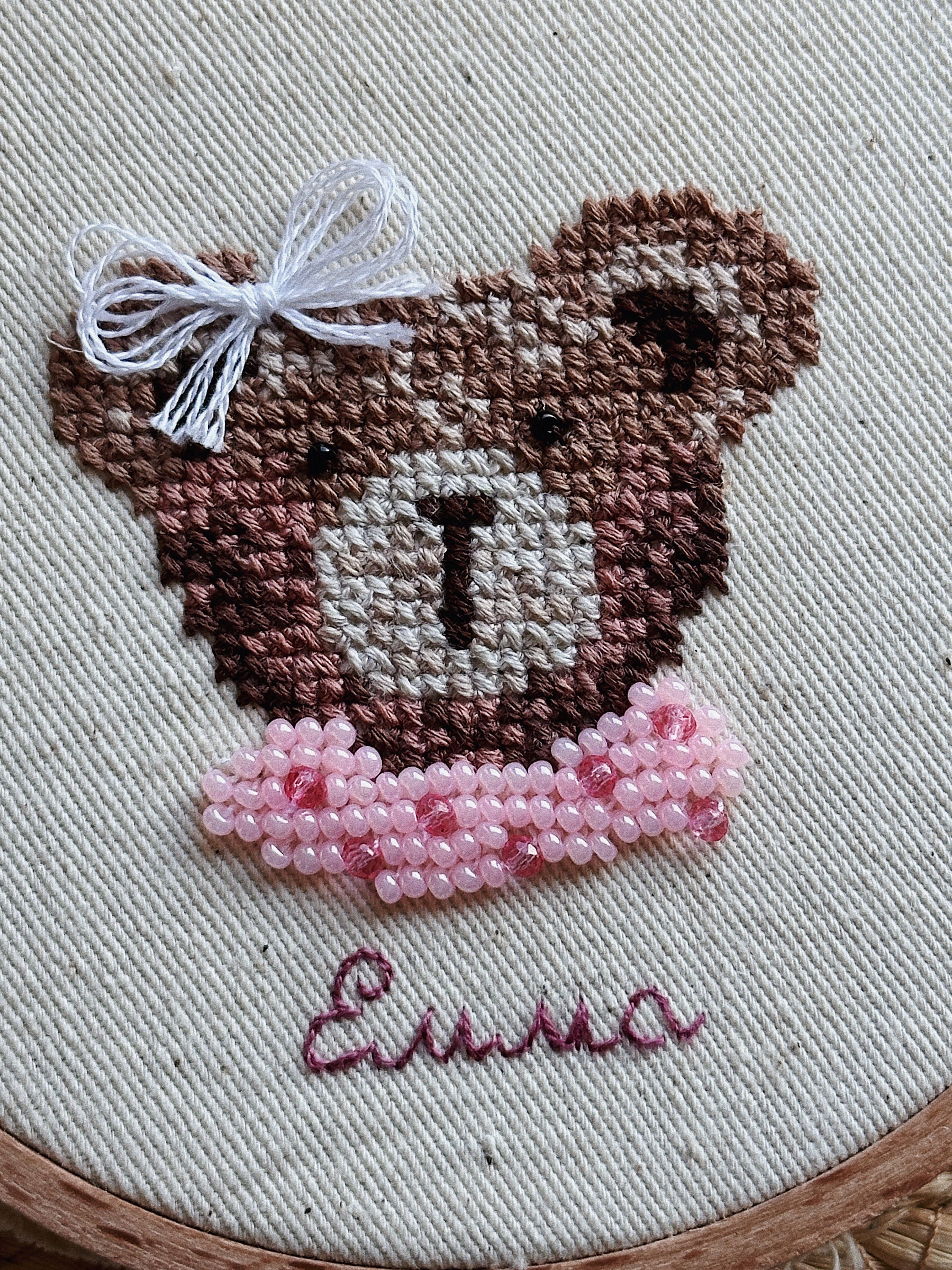 Baby Teddy Name Embroidery Hoop Personalized Girls and Boy Kids Decor ...