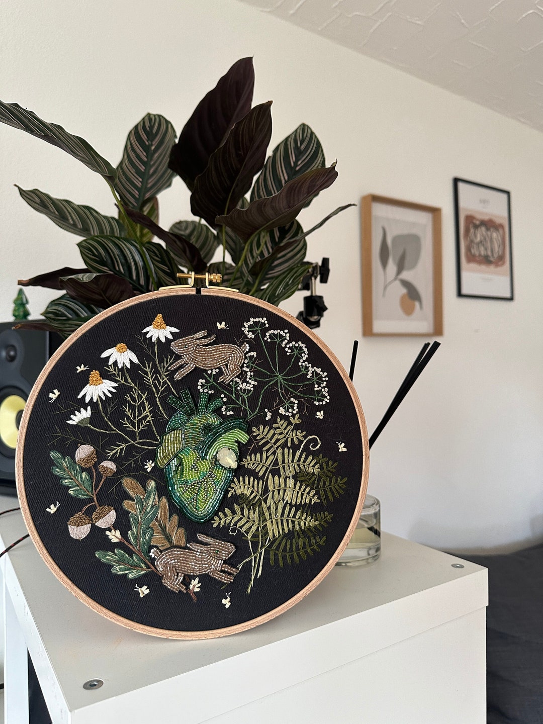 Nature Flora Botanic Embroidery Hoop Flowers| Embroidery Home Decor ...