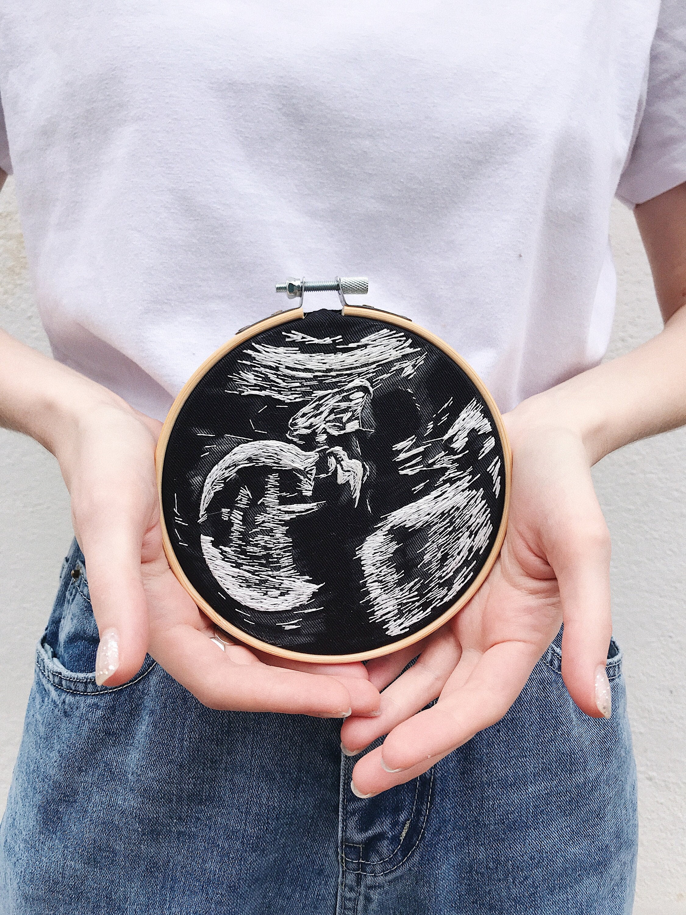 Ultrasound Embroidery Hoop, Embroidery Ultrasound Frame Baby Shower ...