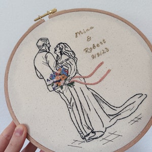 Custom Line Embroidery People Portrait From Photo Hoop Art ...