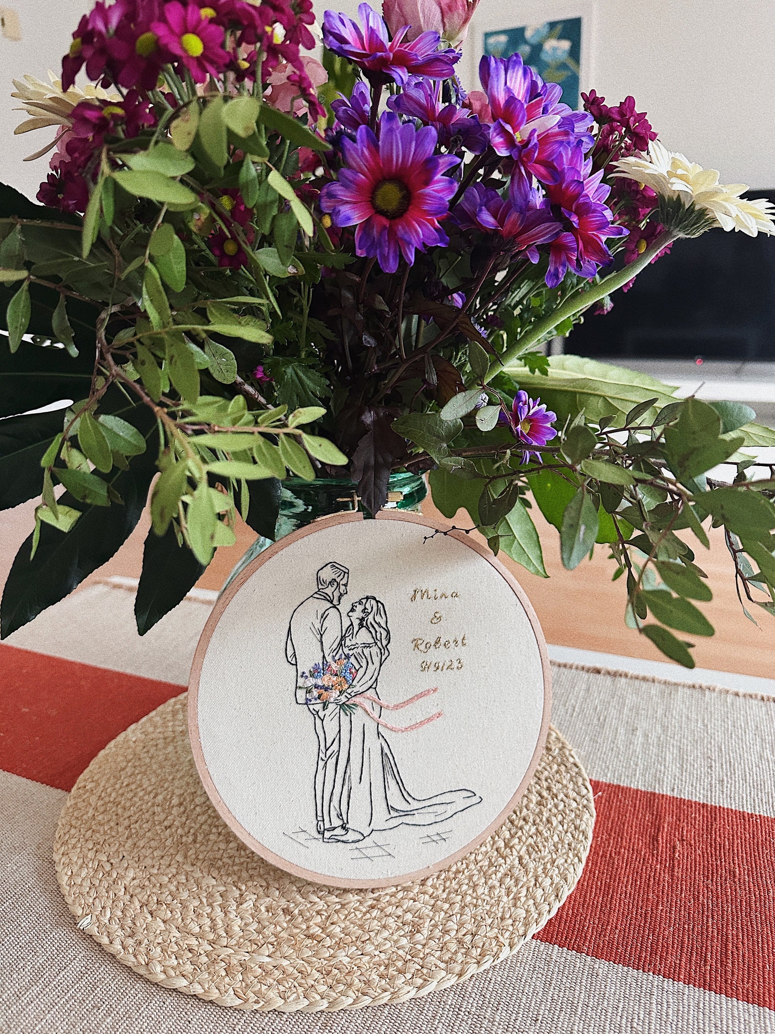 Custom Line Embroidery People Portrait From Photo Hoop Art ...