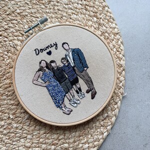Custom Embroidery Family Portrait Hoop Art| House Embroidery Hoop ...