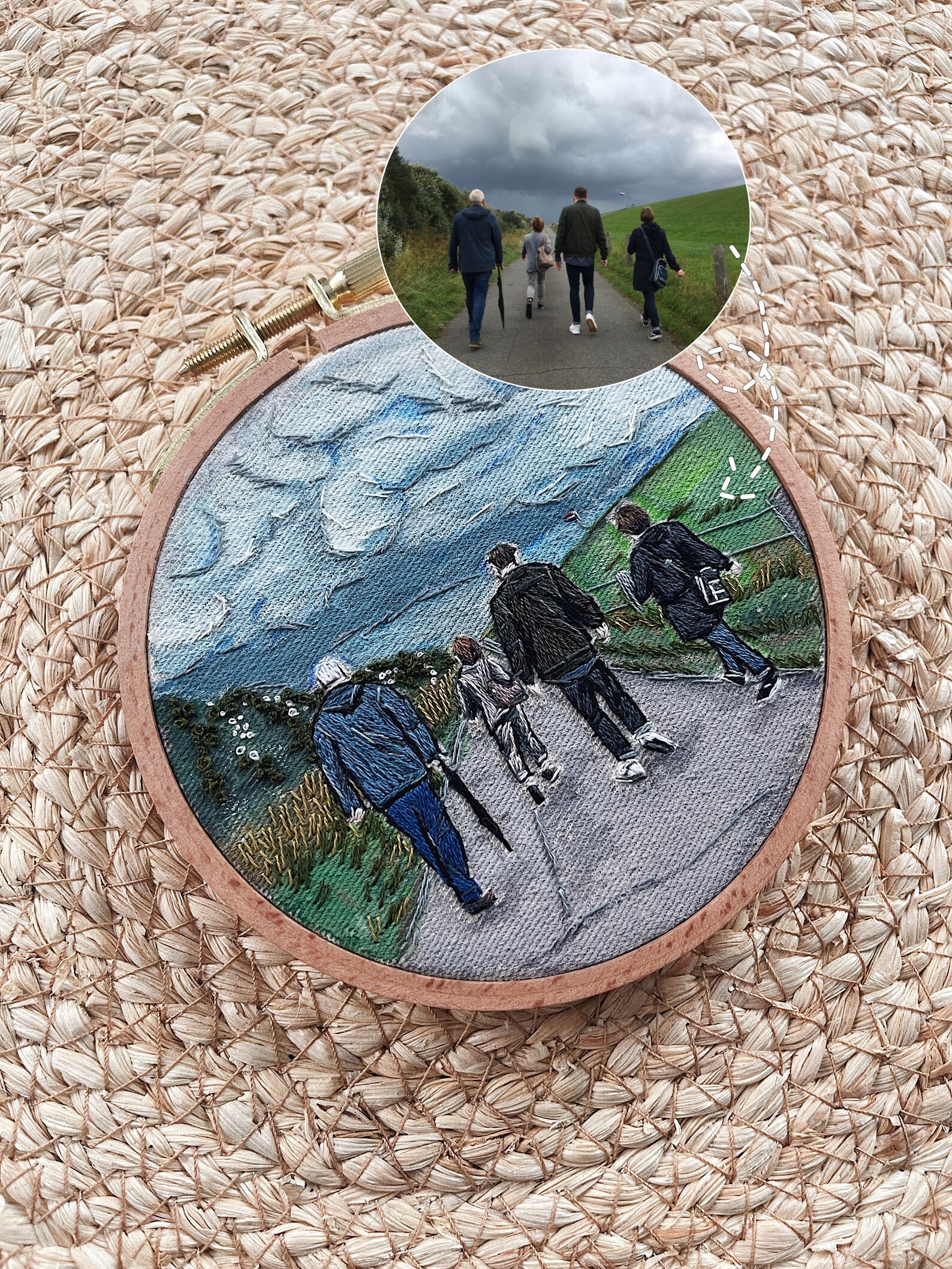 Custom Embroidery Family Portrait Hoop Art| House Embroidery Hoop ...
