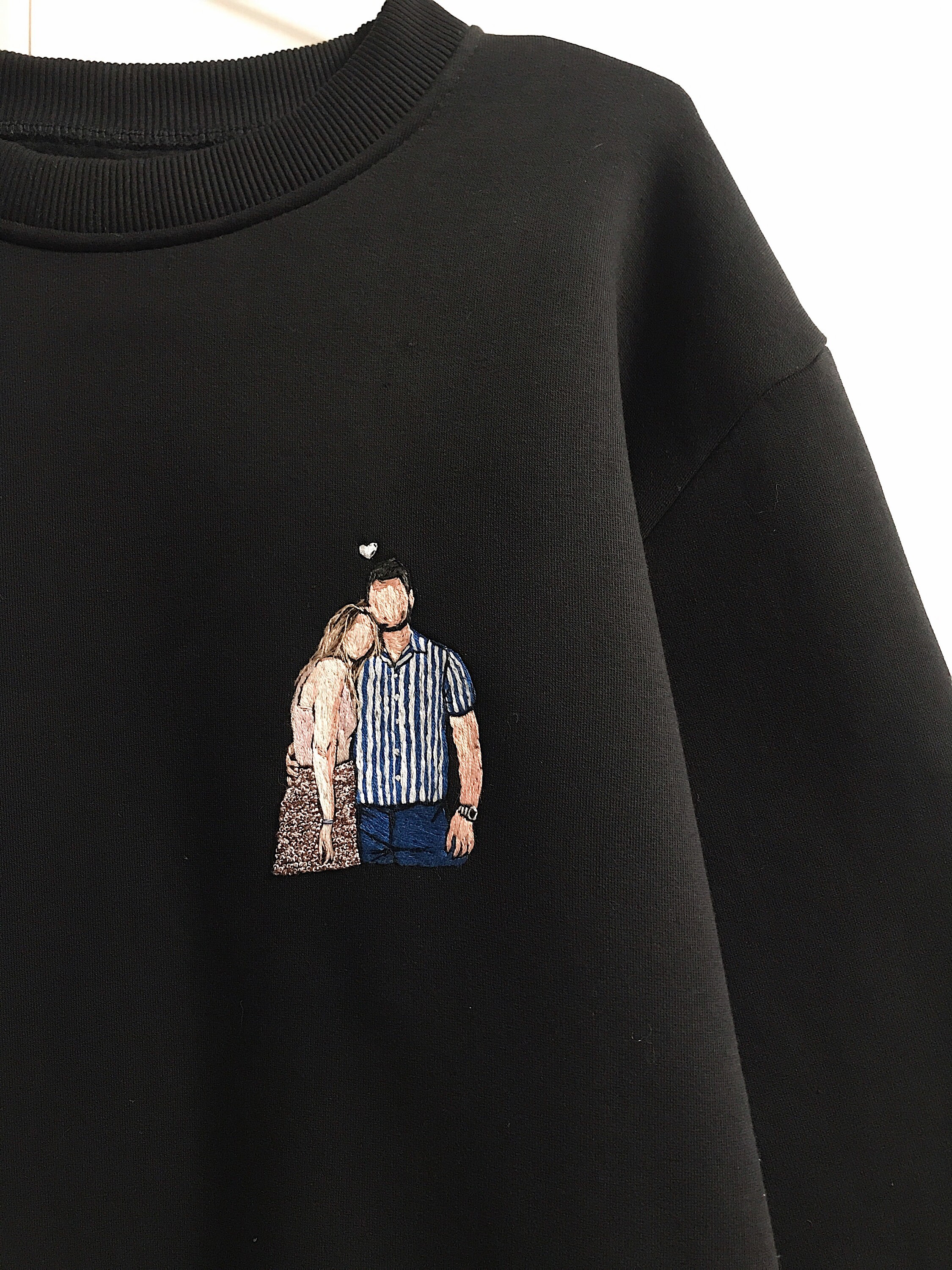 Personalized Sweatshirt With Custom Embroidery Family Portraits From ...