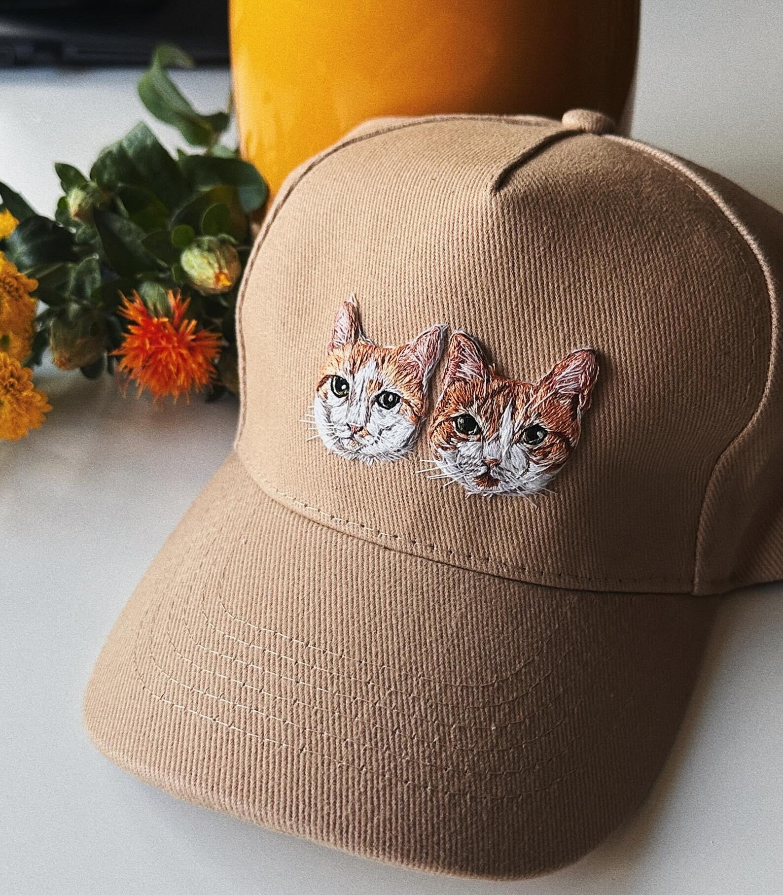 Dog Dad Baseball Hat With Dog Face Portrait| Custom Embroidery Pet ...