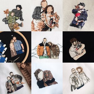 Custom Embroidery People Portrait From Photo| Personalized Couples ...
