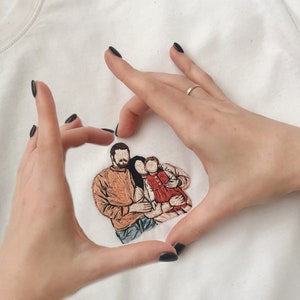 Custom Embroidery People Portrait From Photo| Personalized Couples ...