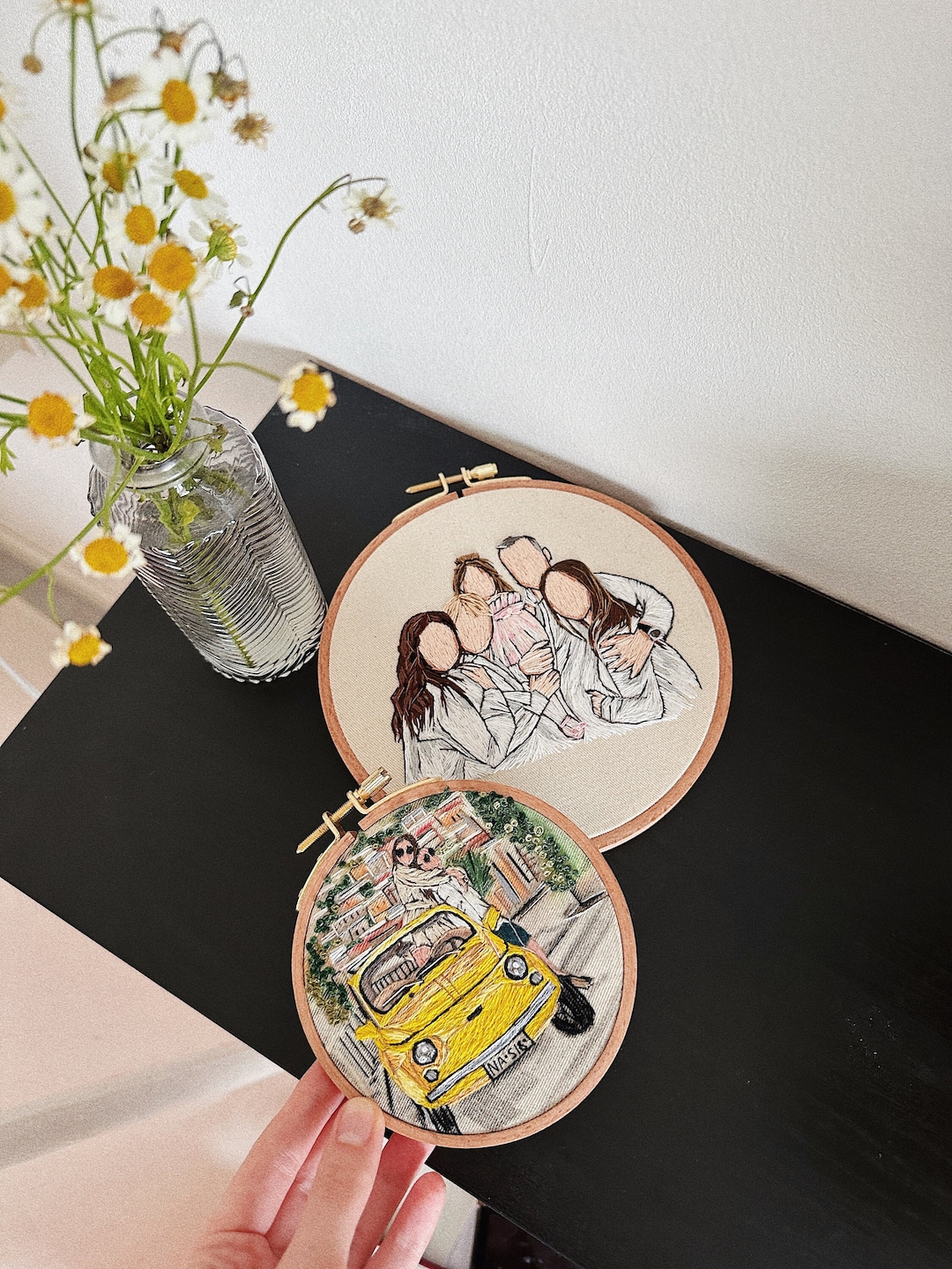 Custom Embroidery Family Portrait Hoop Art| House Embroidery Hoop ...
